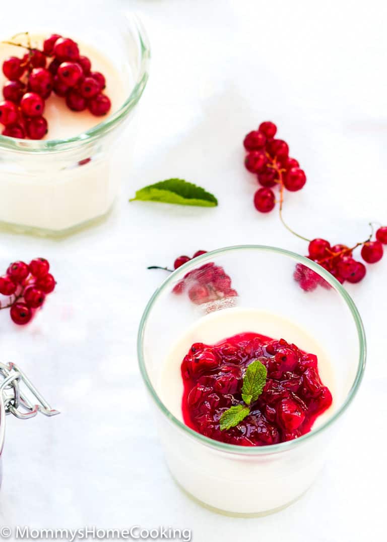 White Chocolate Panna Cotta with Red Currant Sauce - Mommy's Home Cooking