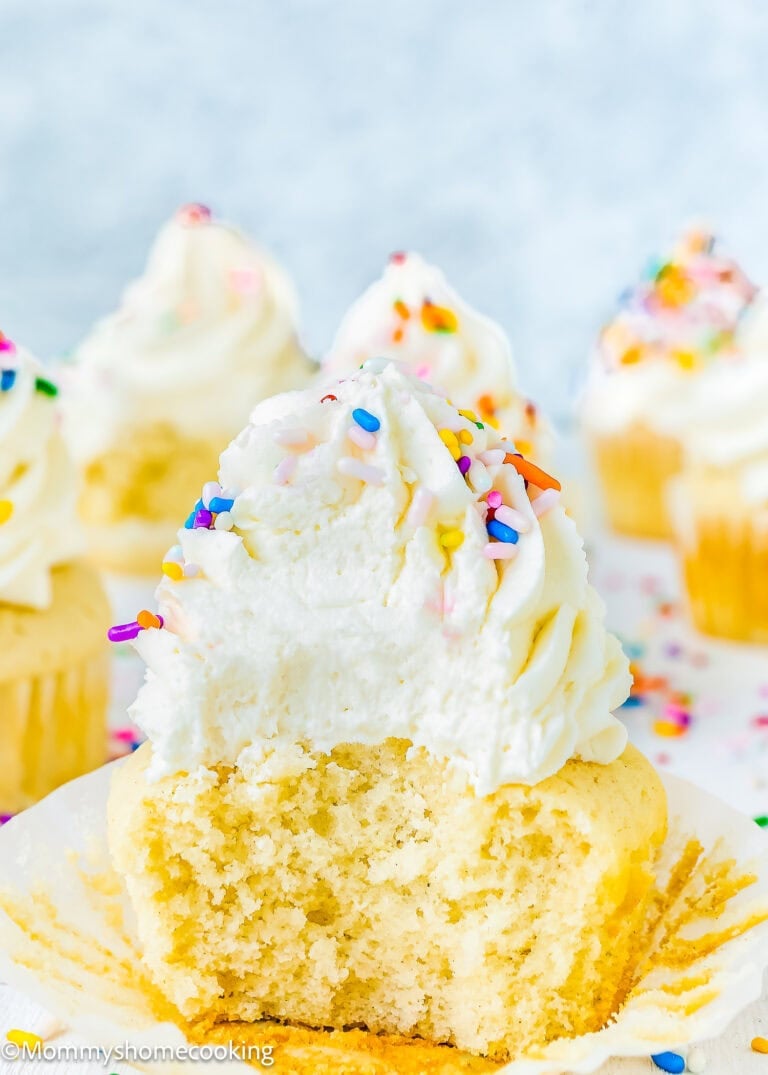 Eggless Vanilla Cupcakes (Fluffy & Easy) - Mommy's Home Cooking