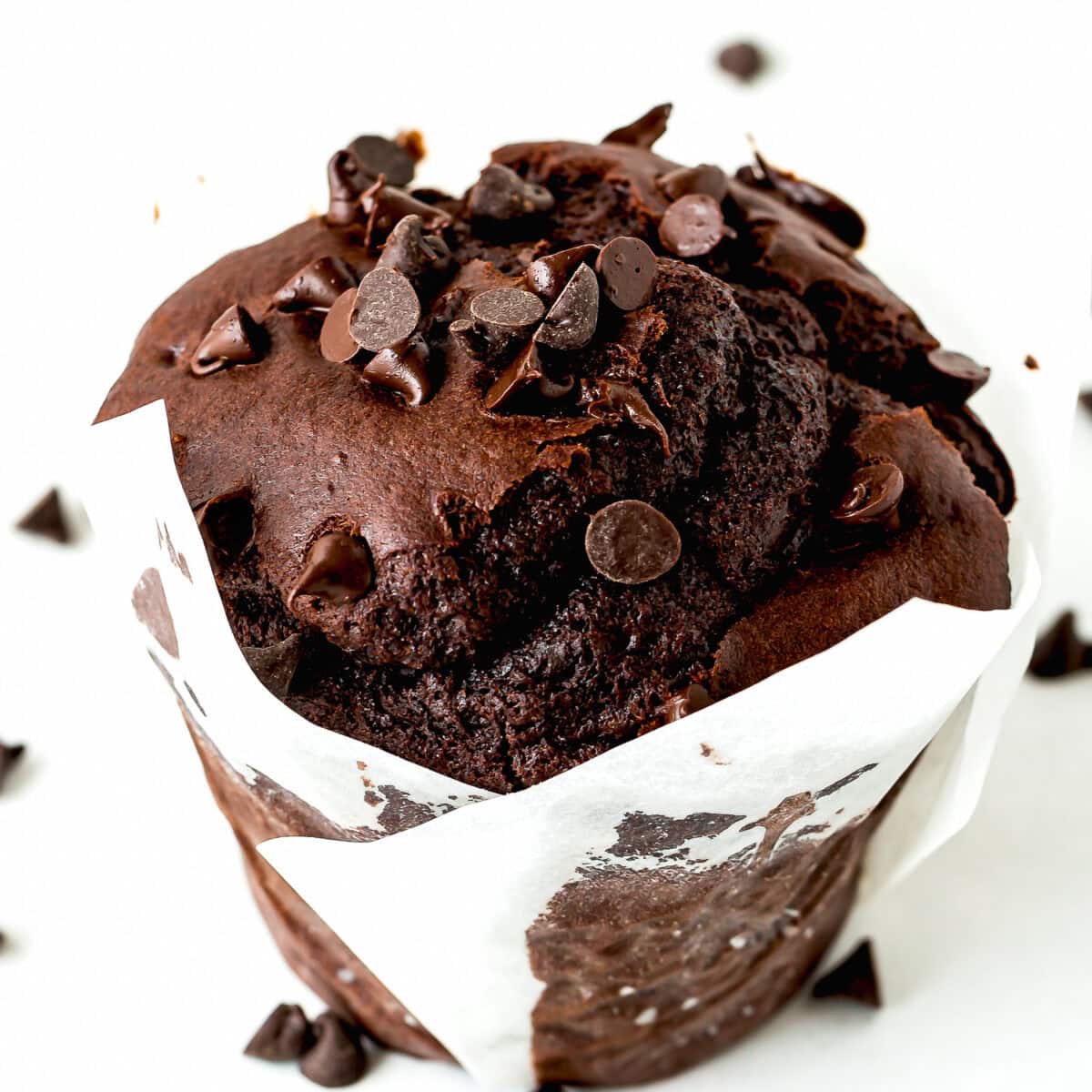 Bakery-Style Vegan Double Chocolate Muffins - Mommy's Home Cooking