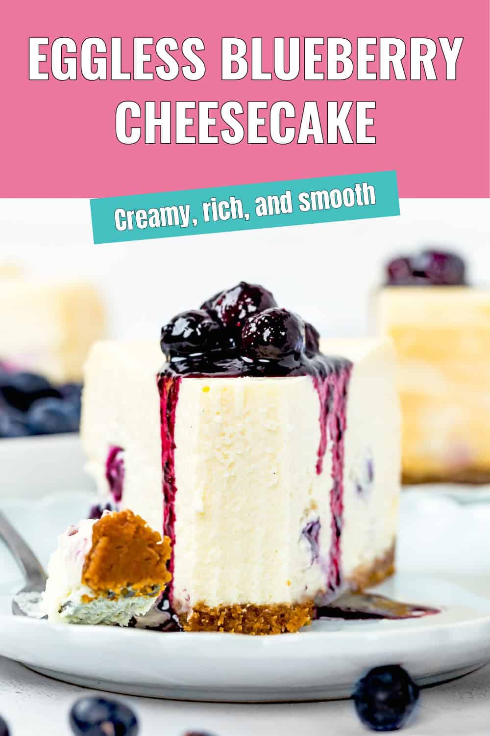 Eggless Easy Blueberry Cheesecake - Mommy's Home Cooking