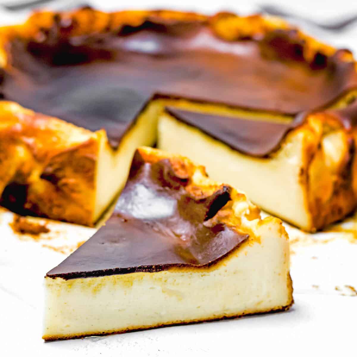 Eggless Burnt Basque Cheesecake (Easy!) - Mommy's Home Cooking