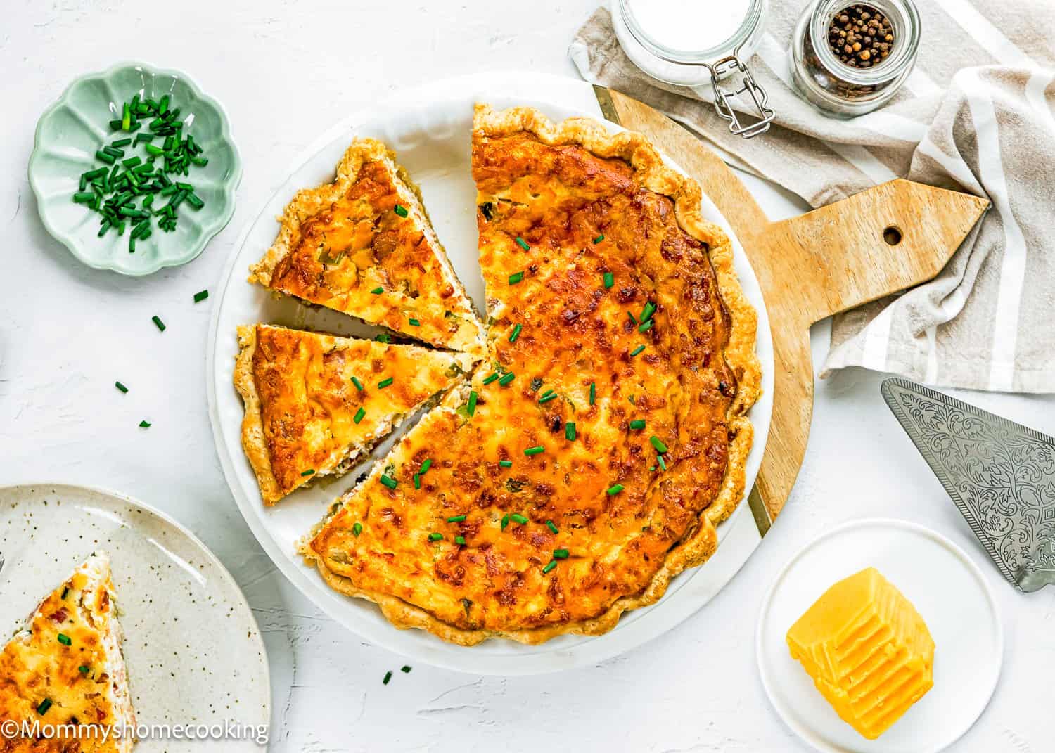 Eggless Bacon and Cheese Quiche (Creamy & Foolproof)